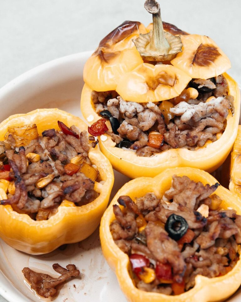Receta pimientos rellenos fit VikikaTeam